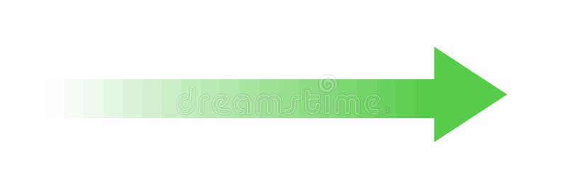 Directional Arrow with Green Gradient Color Showing Direction Stock ...