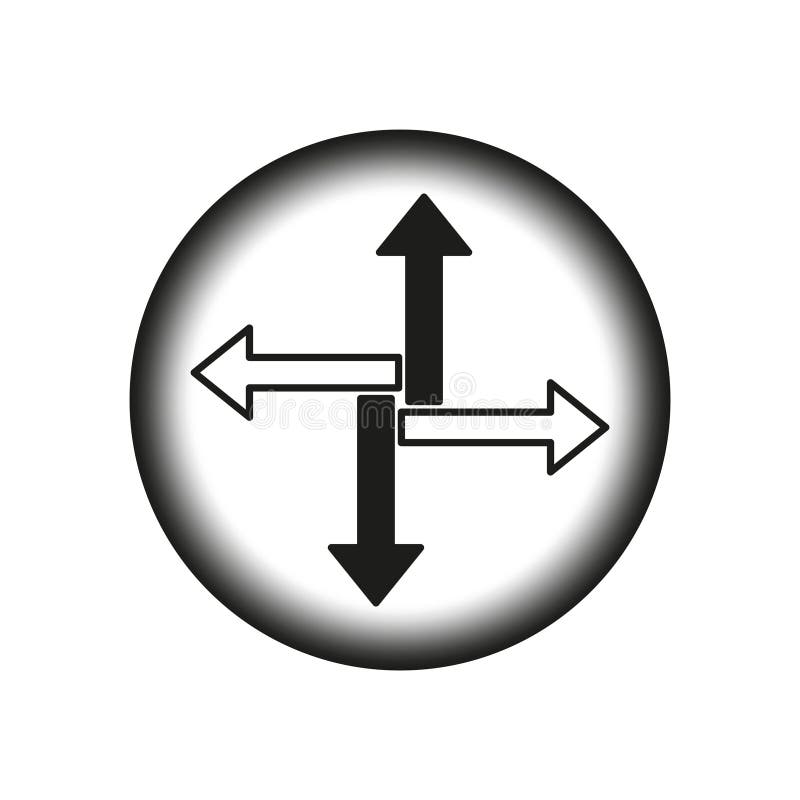Directional Arrow Icon. Four Way Symbol. Vector Navigation Indicator ...