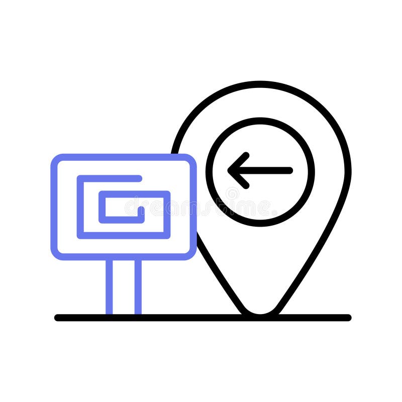 Directional Arrow Inside Map Pin with Signboard Showing Concept Icon of ...