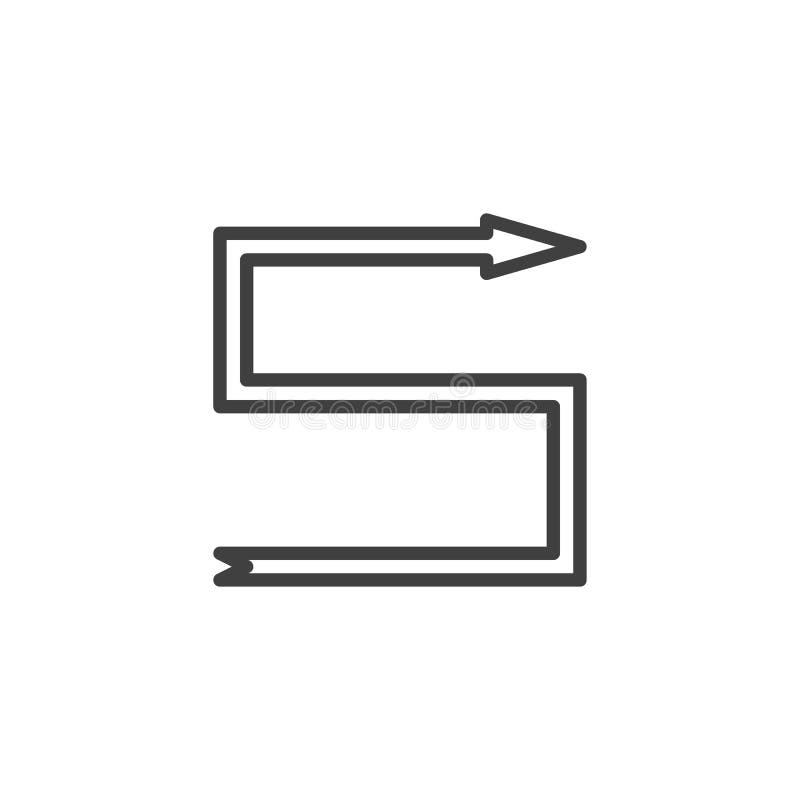 Left angle arrow line icon stock vector. Illustration of direction ...