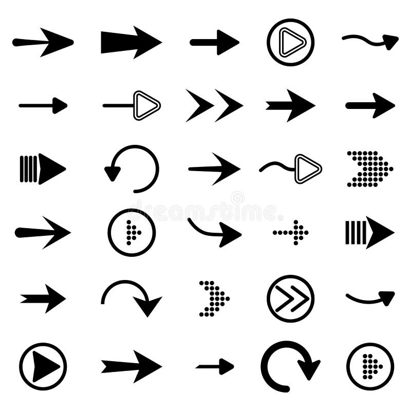 Directional Arrow New Flat Style, Black Arrows Stock Vector ...