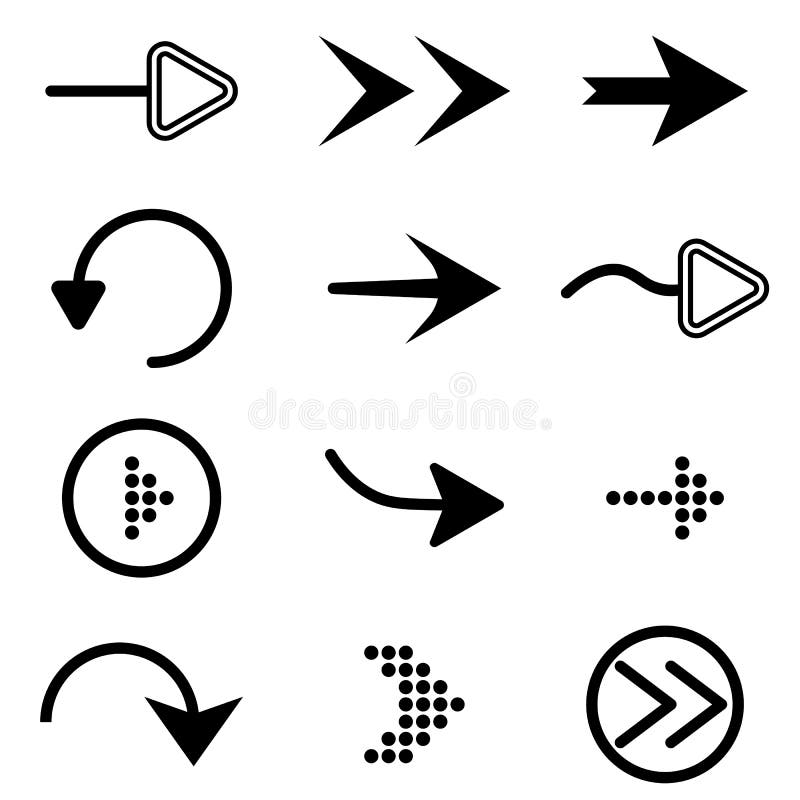Directional Arrow New Flat Style, Black Arrows Stock Vector ...