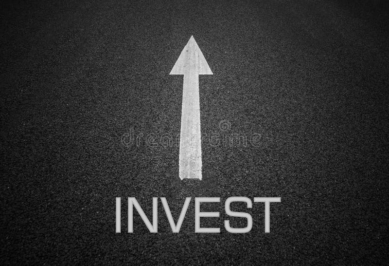 Invest arrow on pavement. stock illustration. Illustration of guide ...