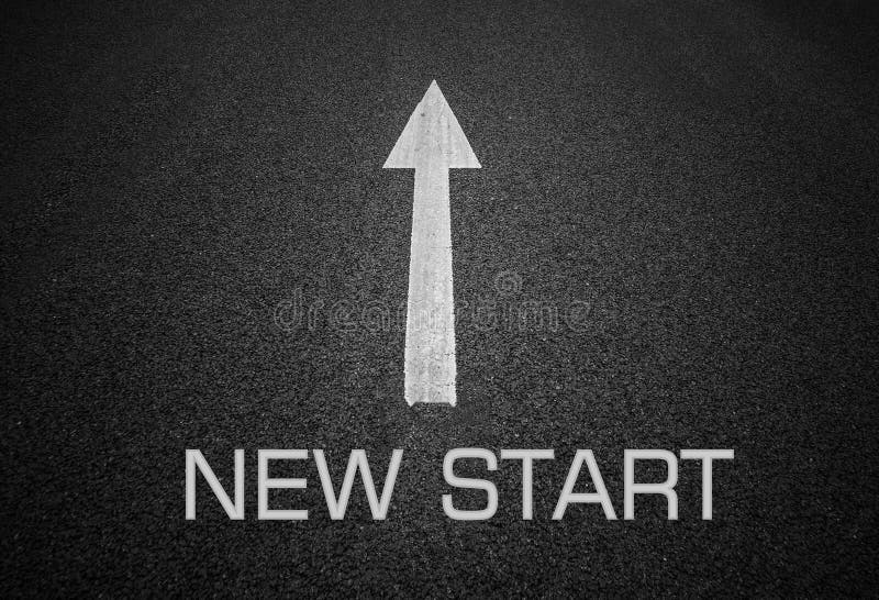 New Start Arrow on Pavement Stock Illustration - Illustration of ...
