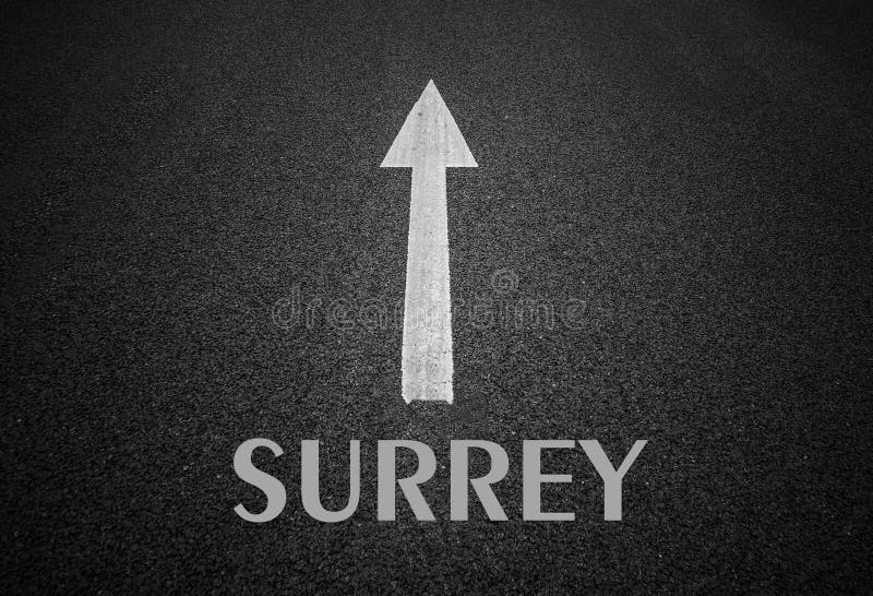 Surrey City Directional Arrow on Pavement Stock Photo - Image of choice ...