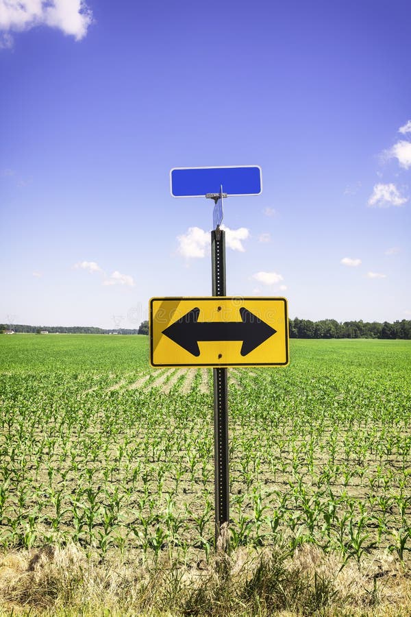 Directional Arrow Road Sign Stock Image - Image of crossing, black ...
