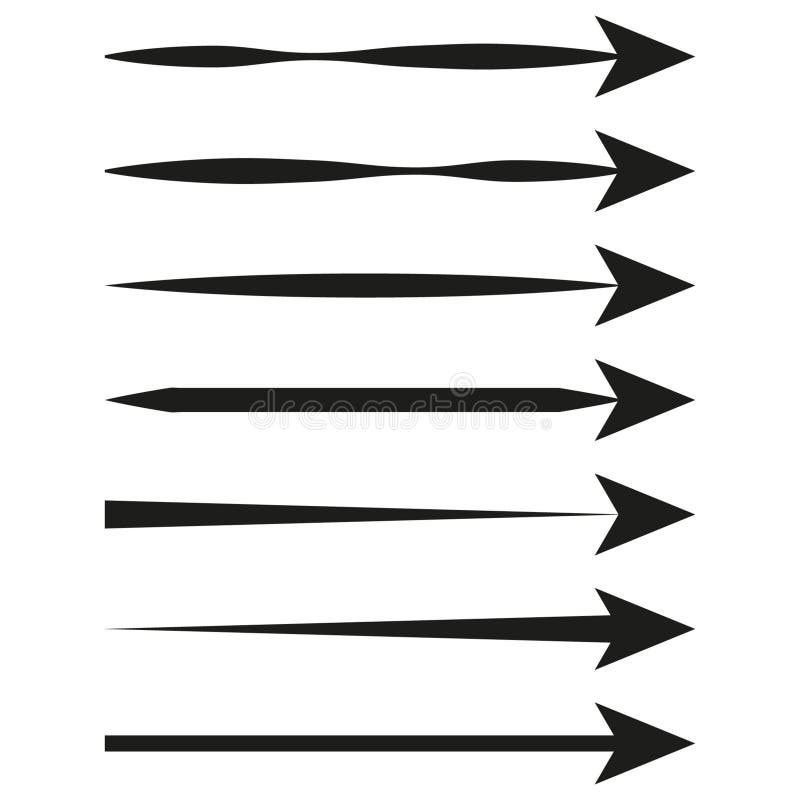 Directional Arrow Set. Thin and Thick Arrows. Navigation Vector Symbol ...