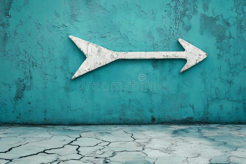 Directional Arrow on Textured Wall Stock Illustration - Illustration of ...