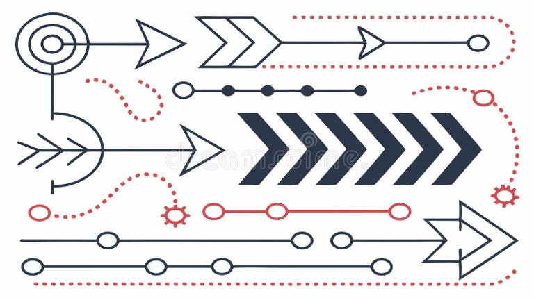 Directional Arrows, Flow and Progression Indicators, Vector Design ...