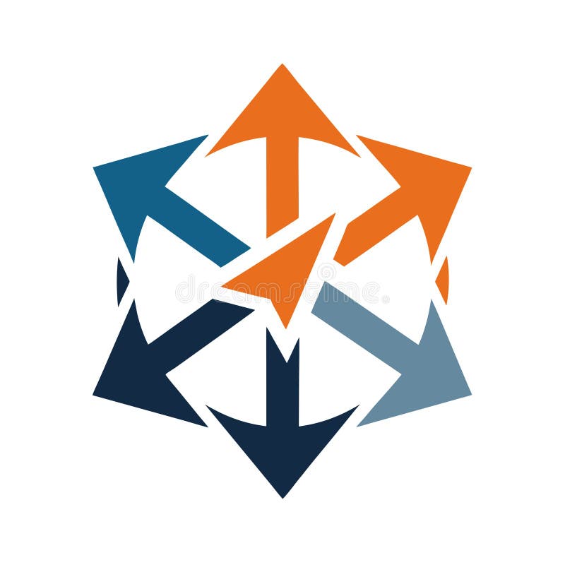 Directional Arrows Forming a Circle, Pointing in Multiple Directions ...