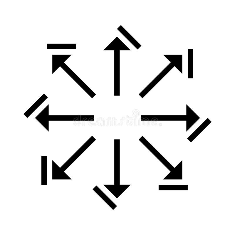 Directional Arrows Icon. Multi Direction Symbol. Expansion Vector ...