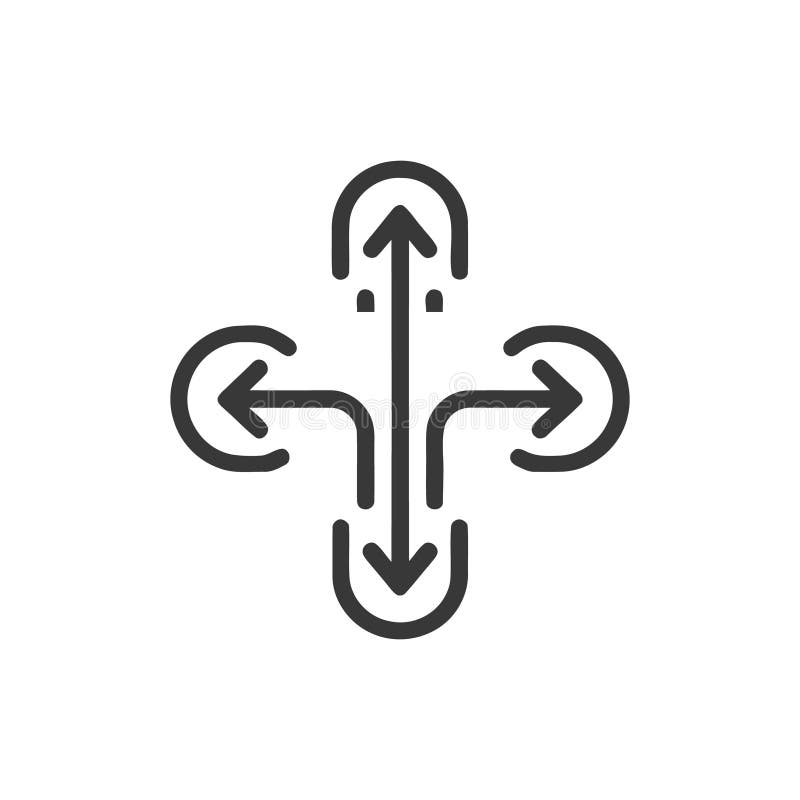 Multidirectional Arrows: Data Flow, Connection, and Network Concept ...