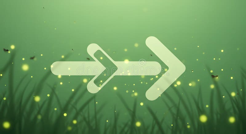 Directional Arrows Over a Green Background with Glowing Particles ...
