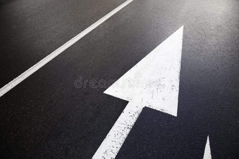 Arrows on the road stock image. Image of sign, indicate - 4574291