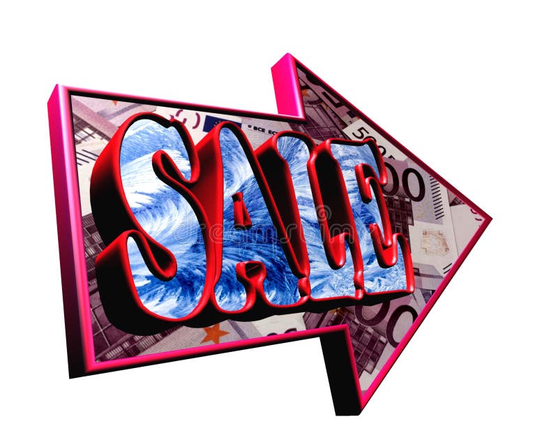 Directional Arrows with Sale Text on White Background Stock ...