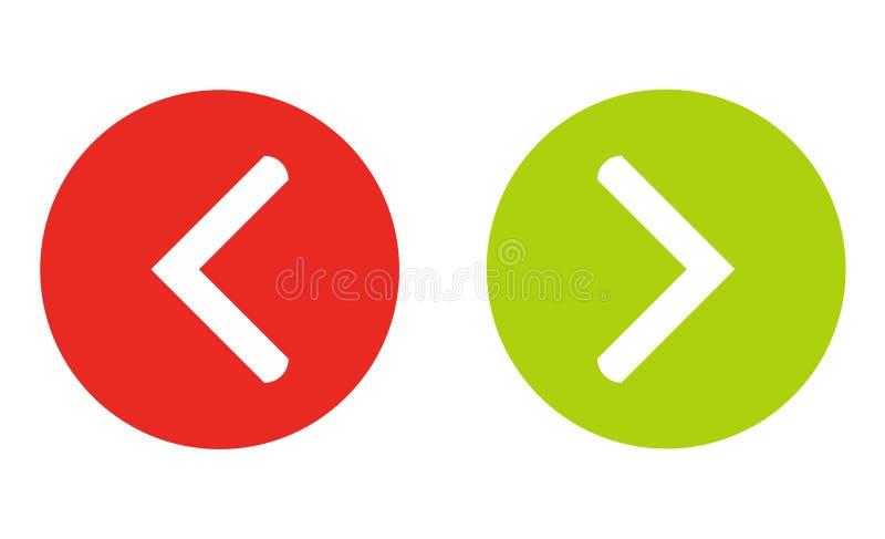 Directional Buttons Left and Right with Red and Green Color Stock ...