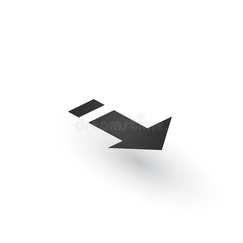 Directional 3d Arrow Icon with Shadow. Shows Direction of Movable ...
