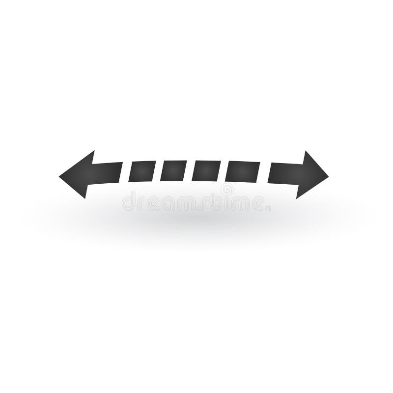 Directional 3d Dashed Two Opposite Directions Stretch Arrows Icon with ...