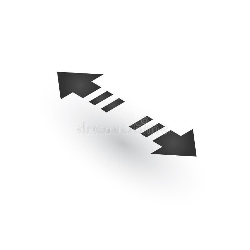 Directional 3d Dashed Arrow Icon with Shadow. Shows Shift or Direction ...