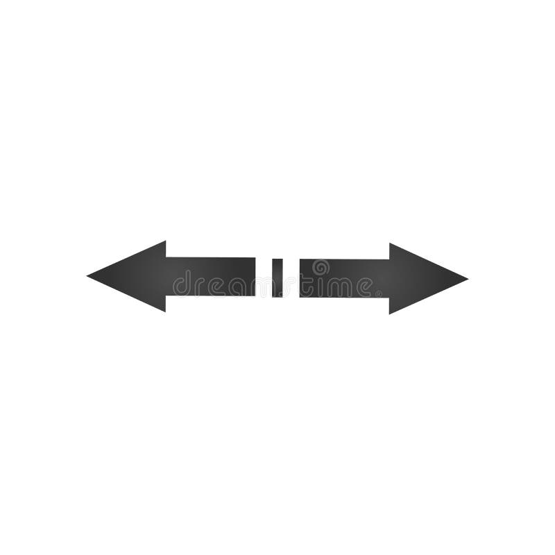 Directional 3d Dashed Two Opposite Directions Stretch Arrows Icon with ...