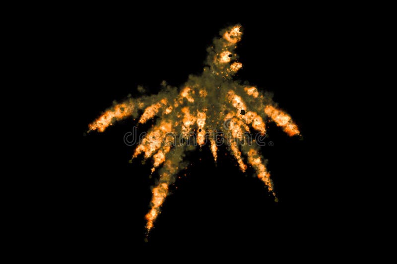 Directional Fiery Explosion Spreading Upward and Outward with Smoke ...