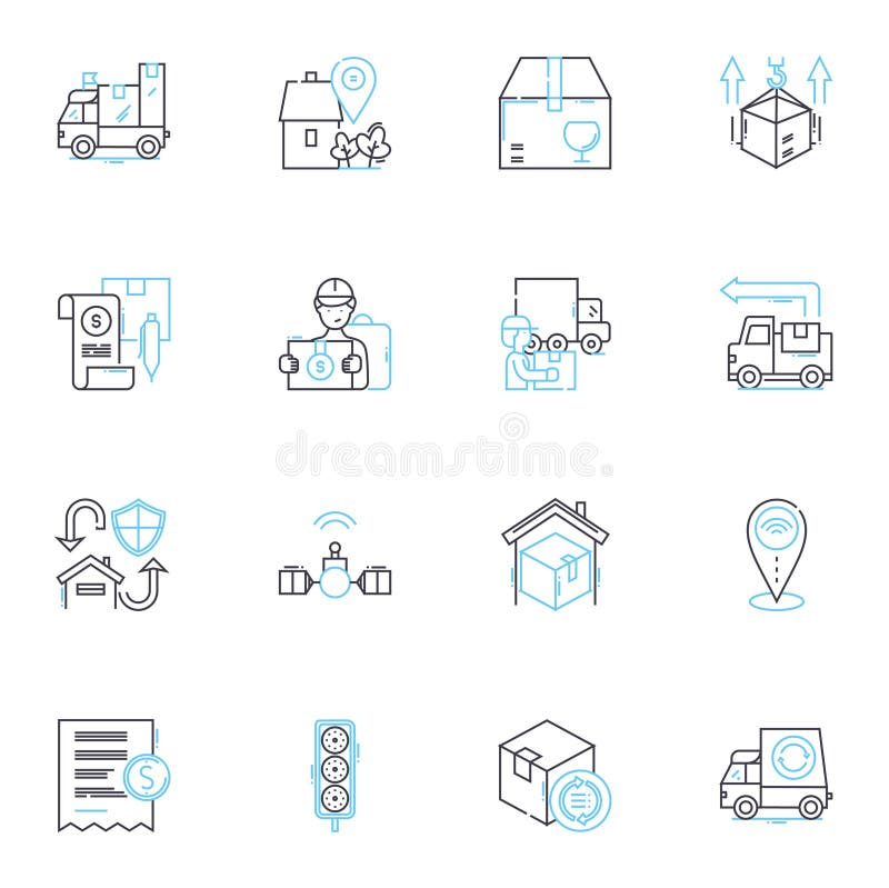 Directional Guide Linear Icons Set. Navigation, Guidance, Pointer, Sign ...