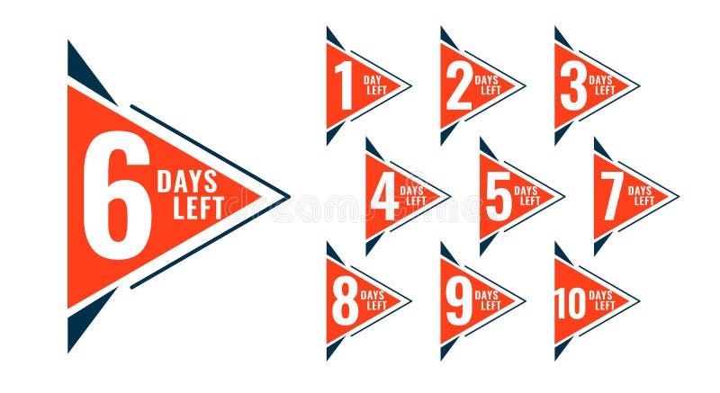 Directional Number of Days Left Countdown Timer Design Stock Vector ...