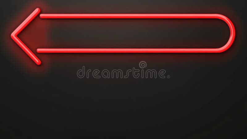 A Directional Pointer Made of Glowing Red Neon in the Shape of an Arrow ...