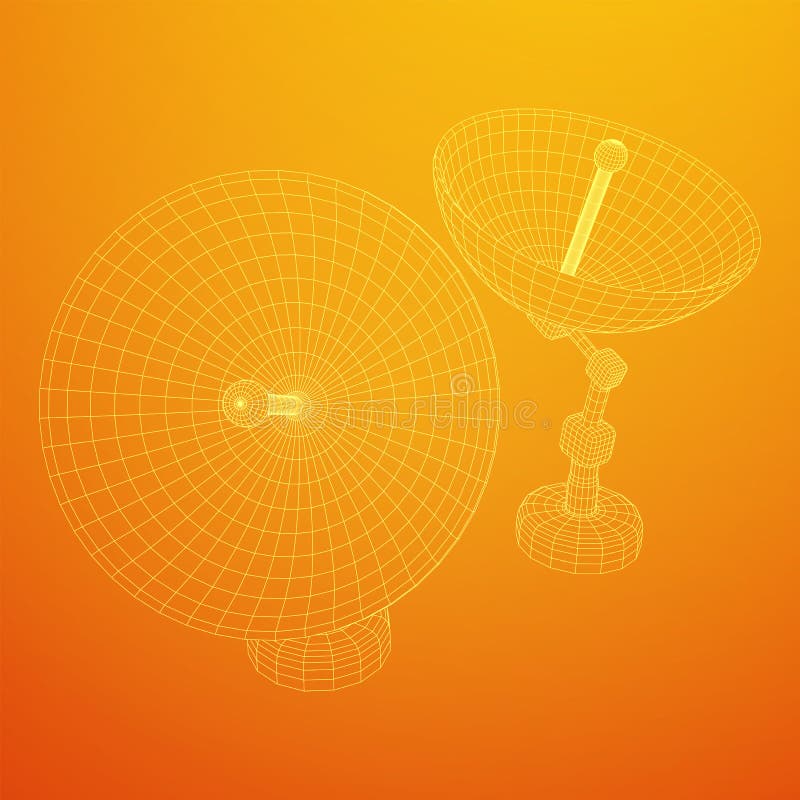 Directional Radio Antenna with Satellite Dish. Stock Vector ...