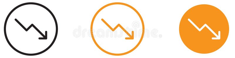 Directional Red Down Arrow Icon for Navigation and Indicators Graphics ...