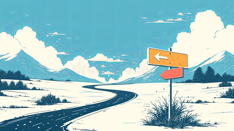 Directional Road Sign Pointing Towards Change or the Same Old Path ...