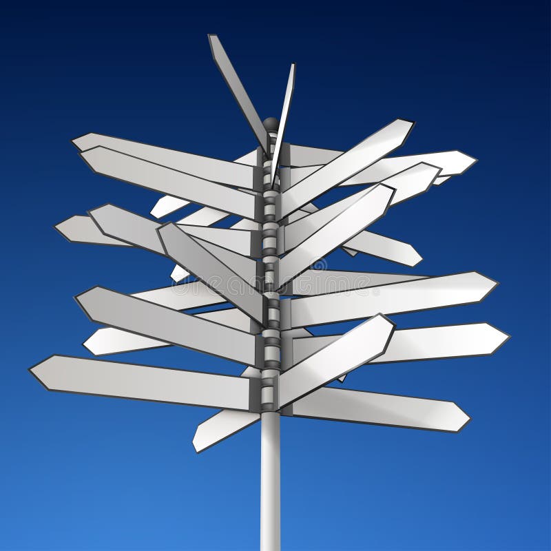 Street Signpost Multiple Blank Stock Illustration - Illustration of ...