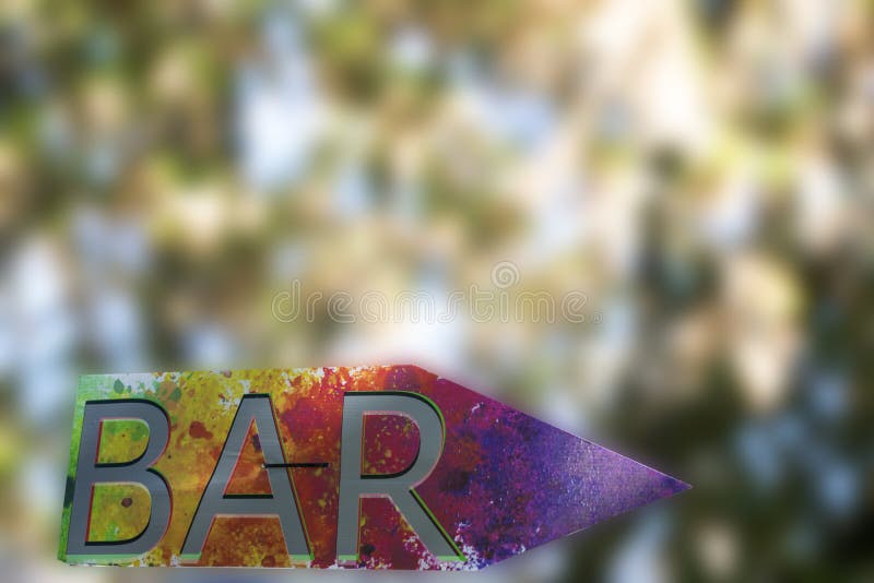 Sign Board Indicating a Bar Stock Photo - Image of written ...