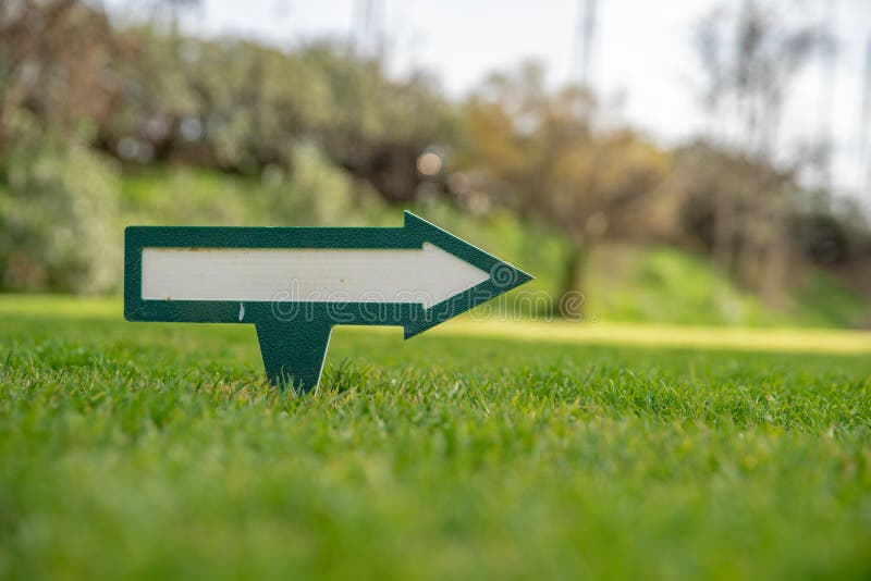 Directional Sign on Golf Course Stock Photo - Image of male, outside ...