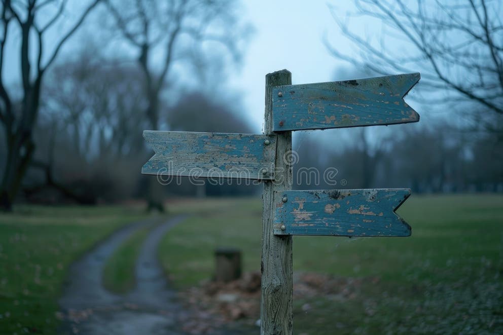 Directional Sign in Park stock photo. Image of metal - 363268598