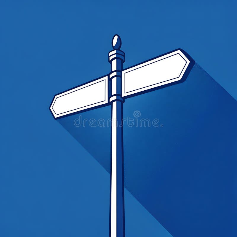 Directional Signpost Illustration with Blank Arrow Signs Pointing ...