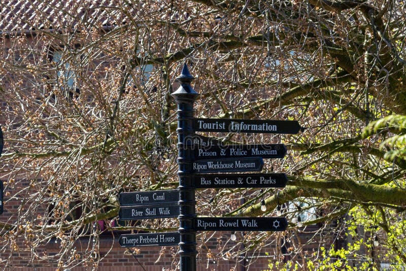 Directional Signpost with Multiple Destinations in Ripon, England ...