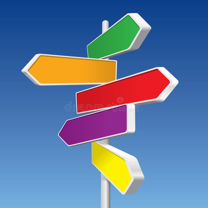 Direction road signs stock vector. Illustration of destination - 20127861