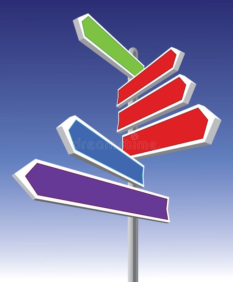 Directional signs stock illustration. Illustration of aspirations ...