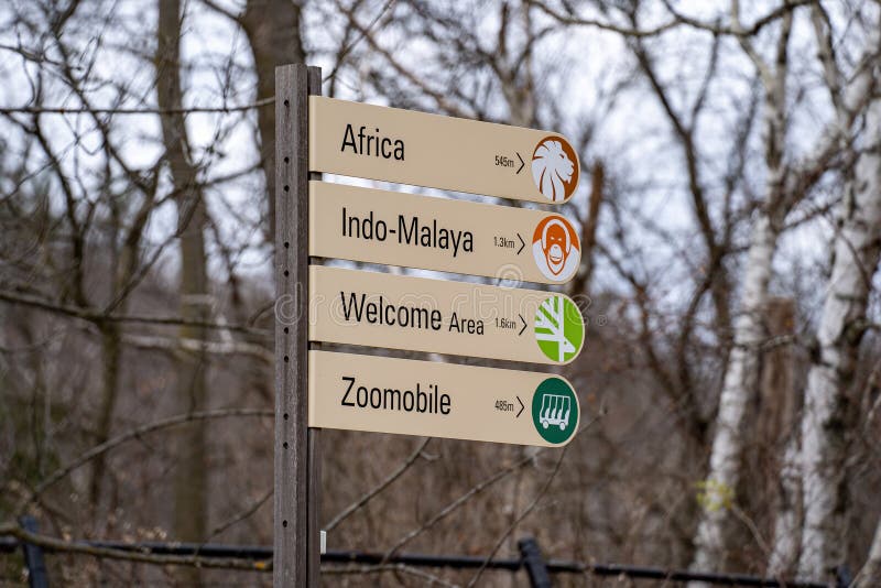 Directional Signs at the Toronto Zoo. Editorial Photography - Image of ...