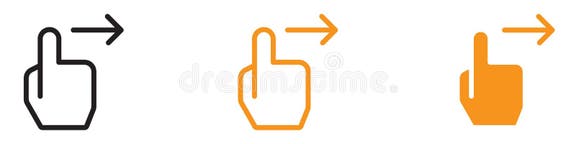 Directional Swipe Right Icon for User Interface and Navigation Graphics ...