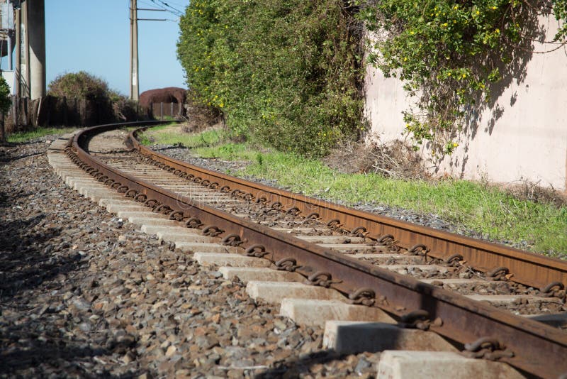 Directional Train Tracks stock photo. Image of style - 119523660