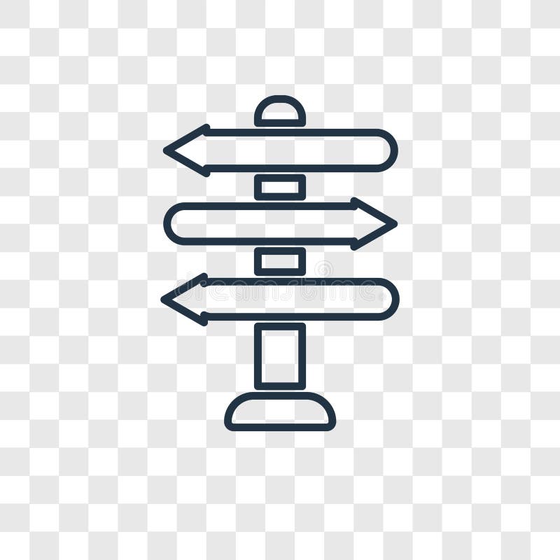 Directional Vector Linear Icon Isolated on Transparent Background ...
