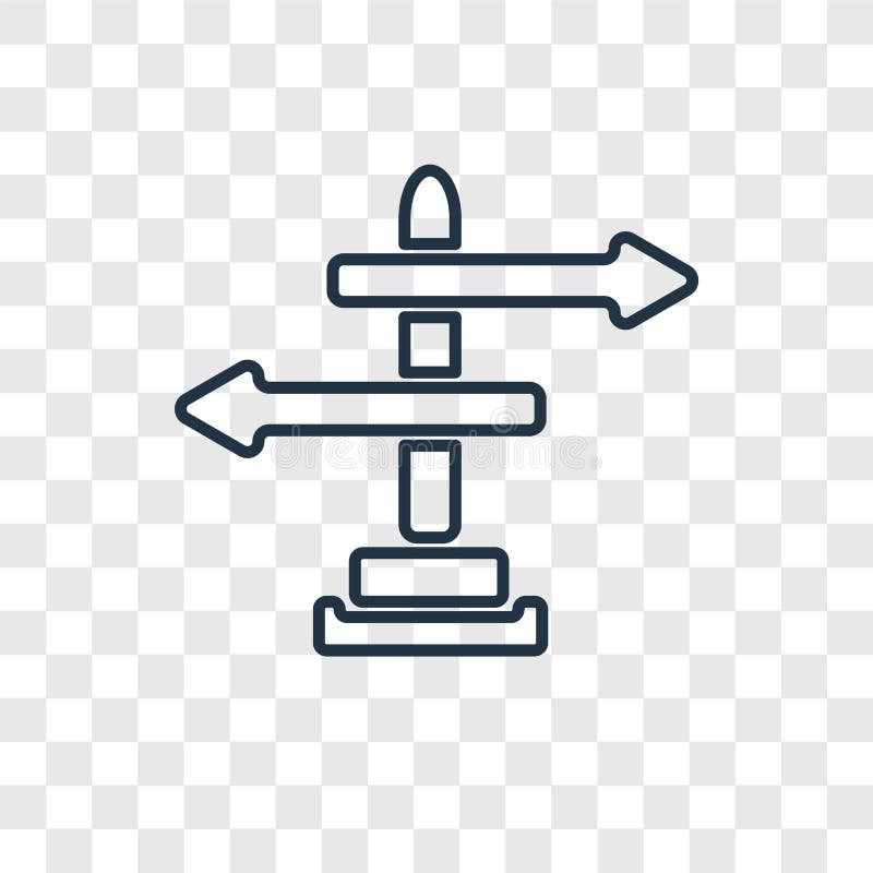 Directional Vector Linear Icon Isolated on Transparent Background ...