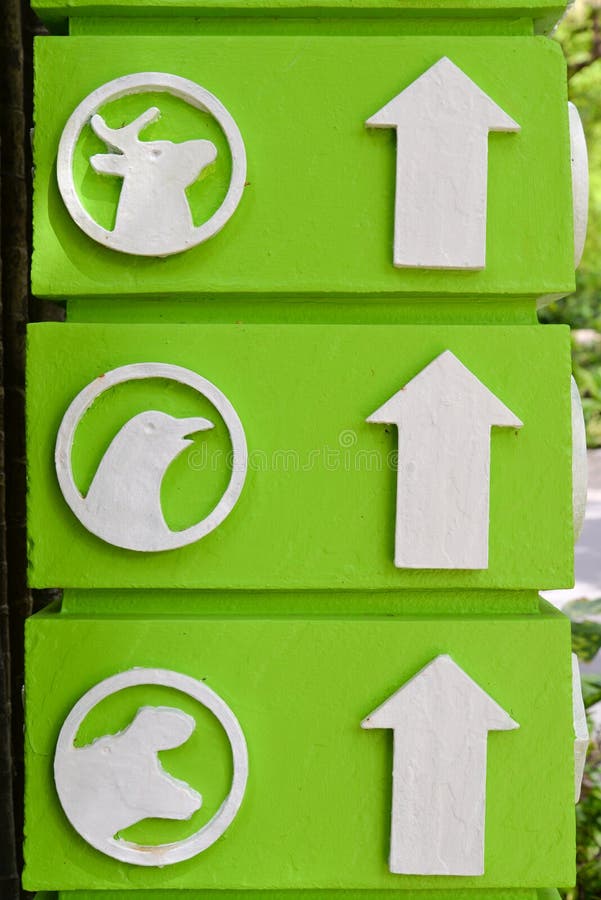 Directional zoo sign stock image. Image of guidance, bird - 72606471