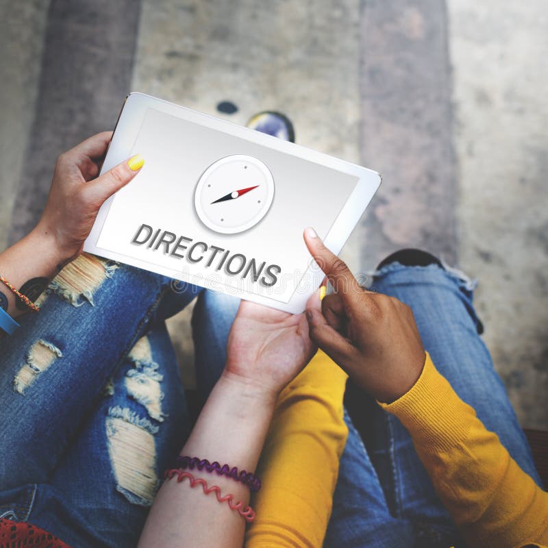 Directions Destination Location GPS Map Concept Stock Photo - Image of ...