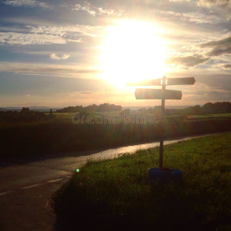 Directions stock photo. Image of countryside, sunset - 97170784