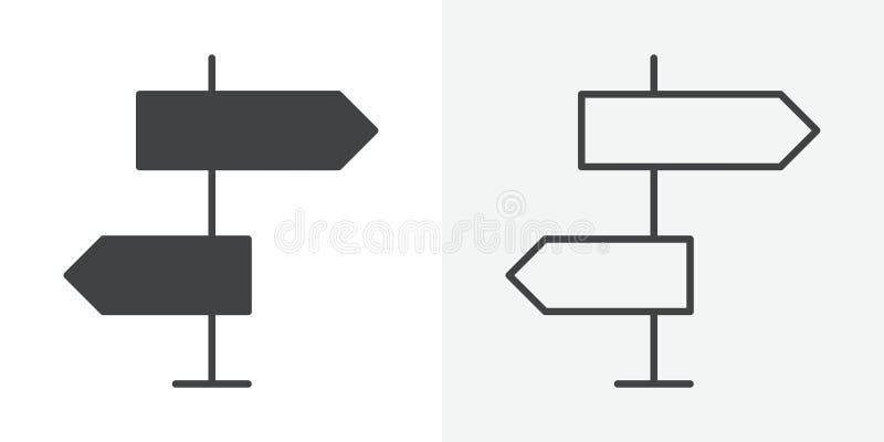 Directions Icon Flat and Simple Set Design Stock Vector - Illustration ...