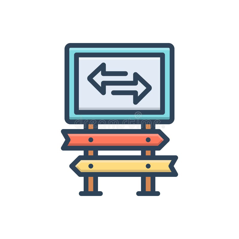 Color Illustration Icon for Directions, Guidelines and Sign Stock ...
