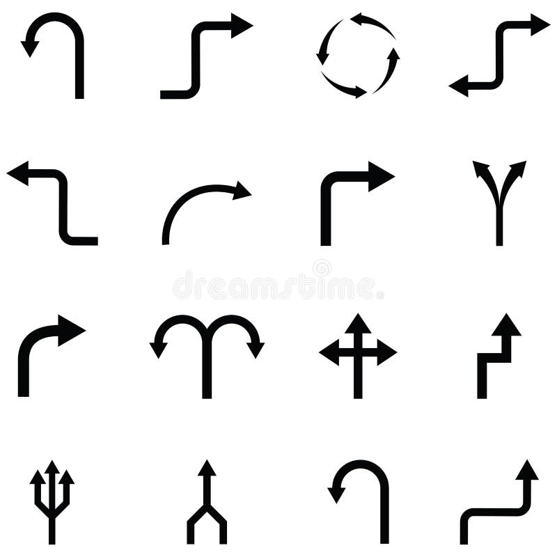 Directions icon set stock vector. Illustration of arrow - 107347752